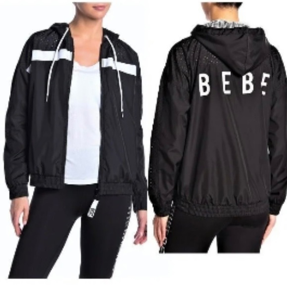 bebe | Jackets & Coats | Bebe Sport Active Black Jacket Full Zip Size L ...